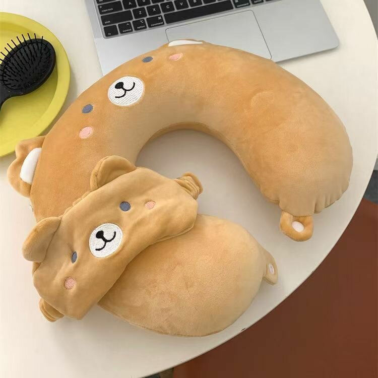Маска для глаз в виде мультяшного персонажа, U-образная подушка для сна, студенческая подушка для сна, подушка из пены с эффектом памяти, подушка для поддержки шеи в путешествии, подушка для офисного сна