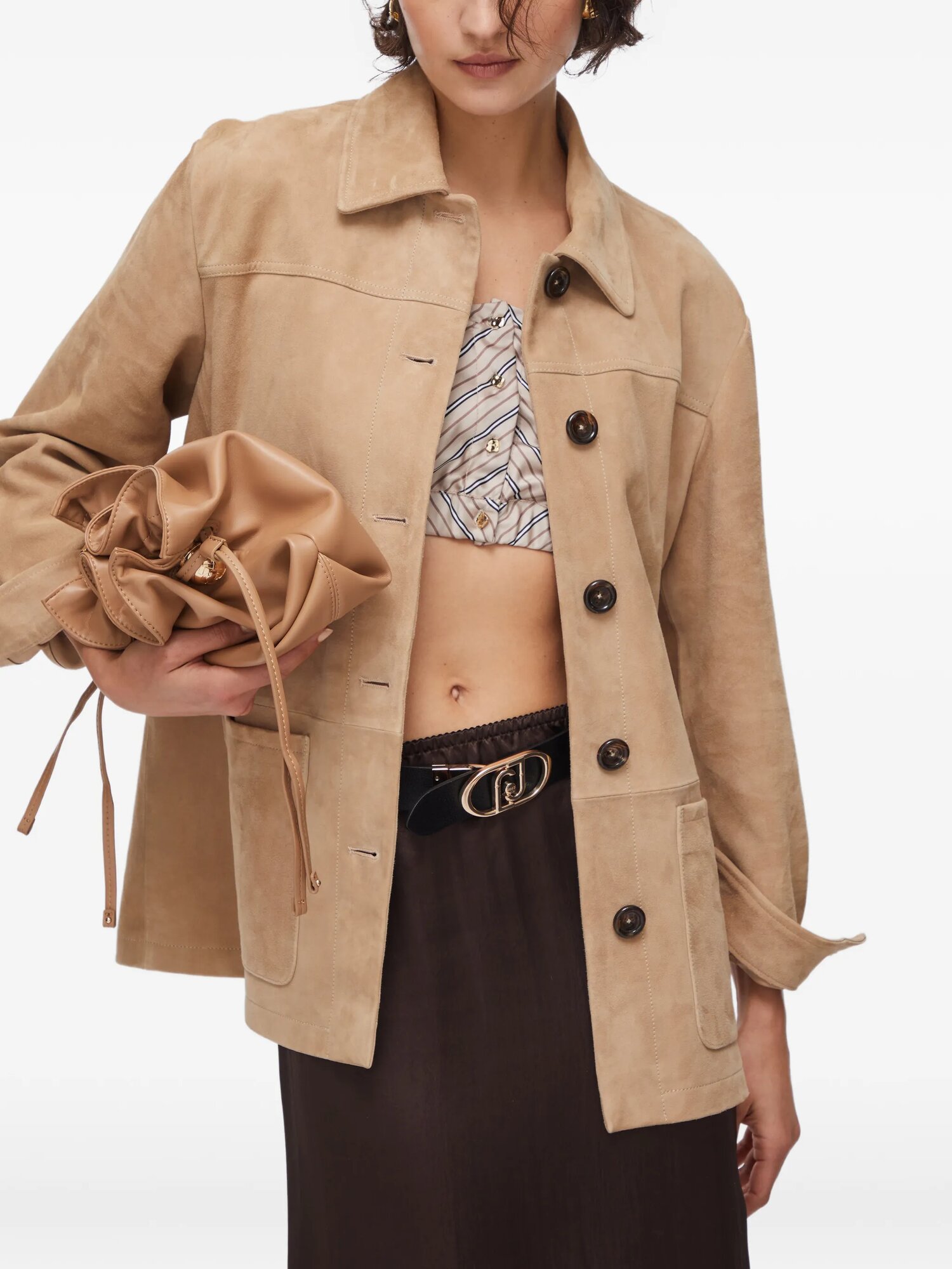 Куртка LIU JO Collar pockets suede jacket, размер 42 — фото 1