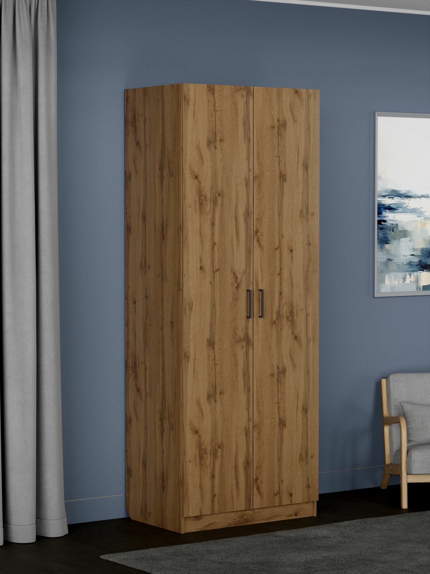 InHouse Шкаф распашной ШК-2/1 Вотан 80х52х210, фасады ЛДСП