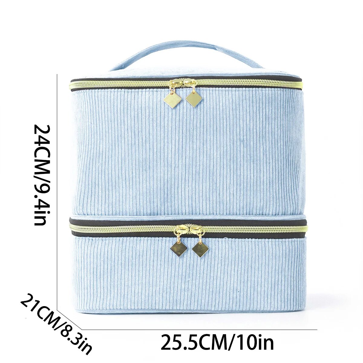 Косметичка двухслойная Blue Large для косметики и маникюра