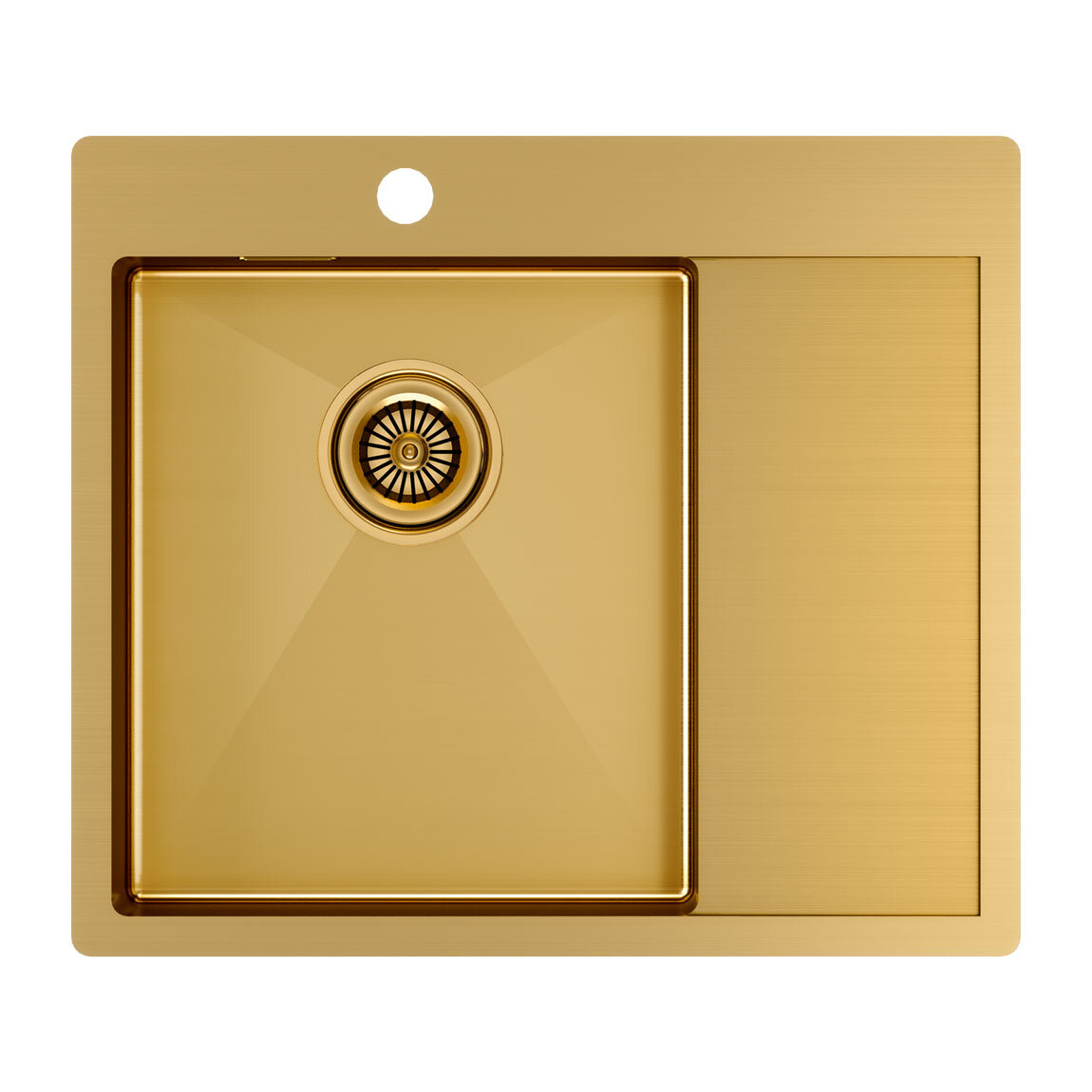 Кухонная мойка Paulmark KRONER 59F PM225951-BGL брашированное золото Нержавеющая сталь