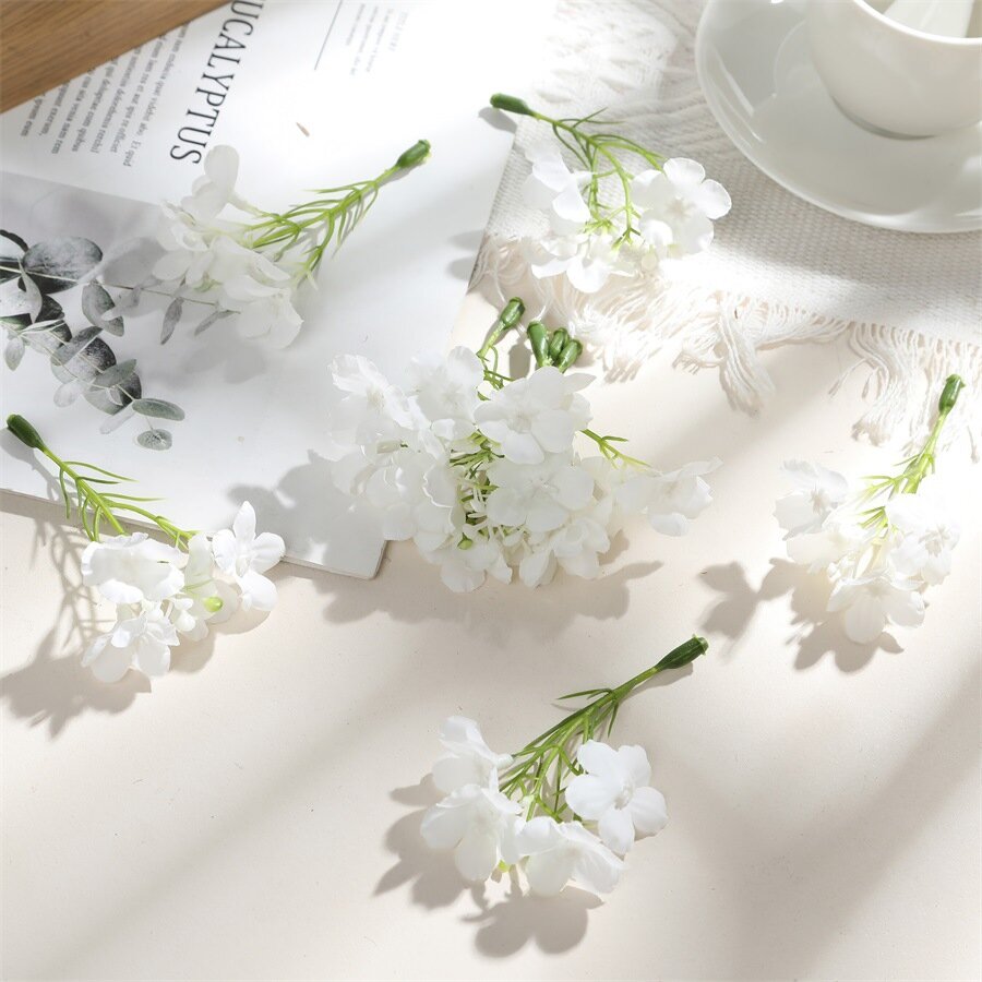 4 головки искусственных цветов, маленькие цветы, DIY заколка для волос, цветы гортензии, свадебные аксессуары для невесты, искусственные цветы, маленький букет