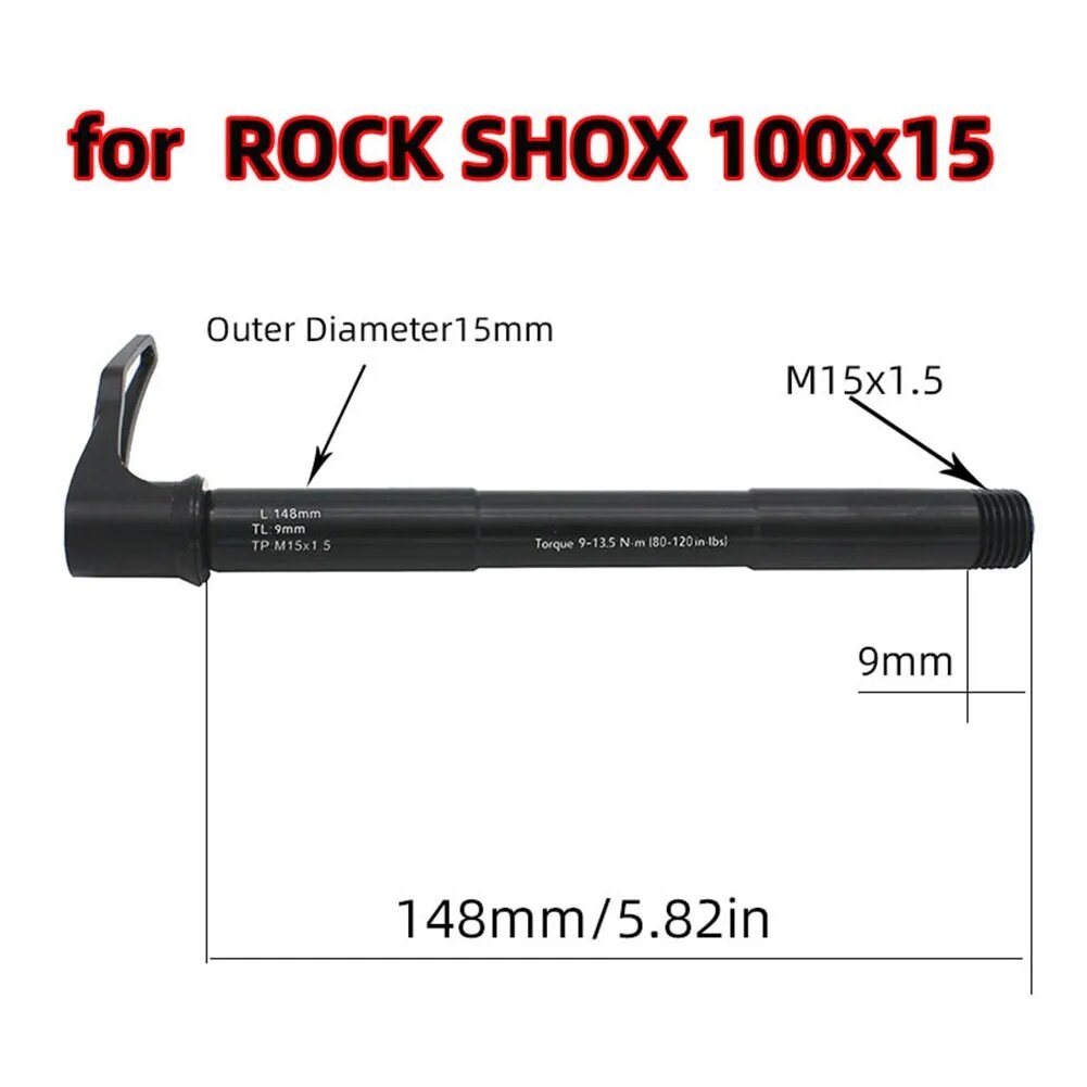 TOOPRE Алюминиевая сквозная ось для вилки Rock Shox черная 100x15
