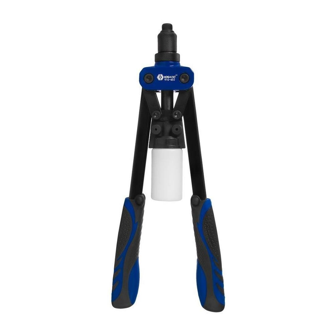 Заклепочник двуручный кобальт 320 мм, усиленный, заклепки 3.2-4.0-4.8 , контейнер для сбора стержней, блистер