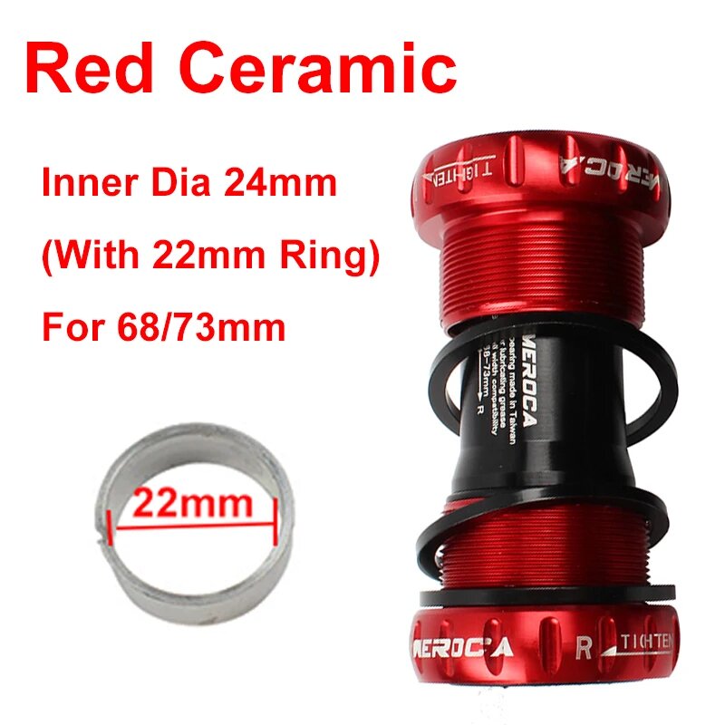 MEROCA Керамический нижний кронштейн BSA 68-73 мм черный Красный, Red