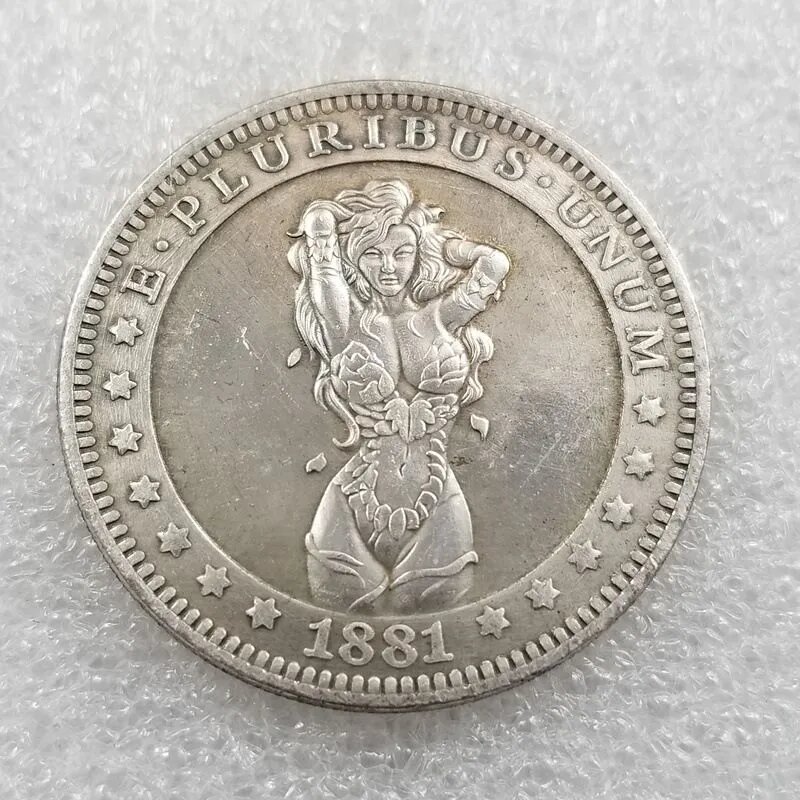 1 Монета с памятным значком античной красавицы 1881 года, подходящая для сбора подарков