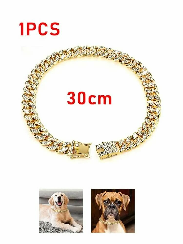 Роскошная кубинская цепочка, ожерелье с кошачьим принтом, ошейник со стразами, кубинский цепочный ошейник для собак