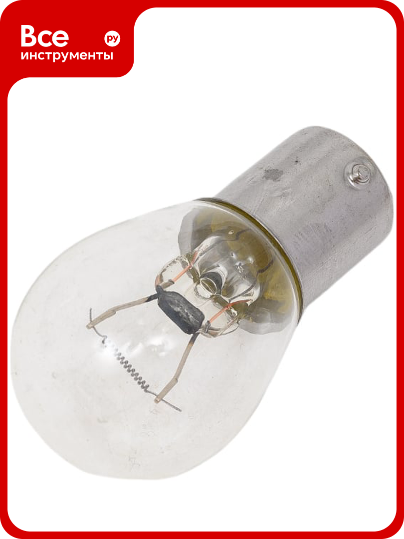 Автомобильная лампа маяк 4660007275465 P21W, 24V, 21W, BA15s, стоп-сигнал 62413