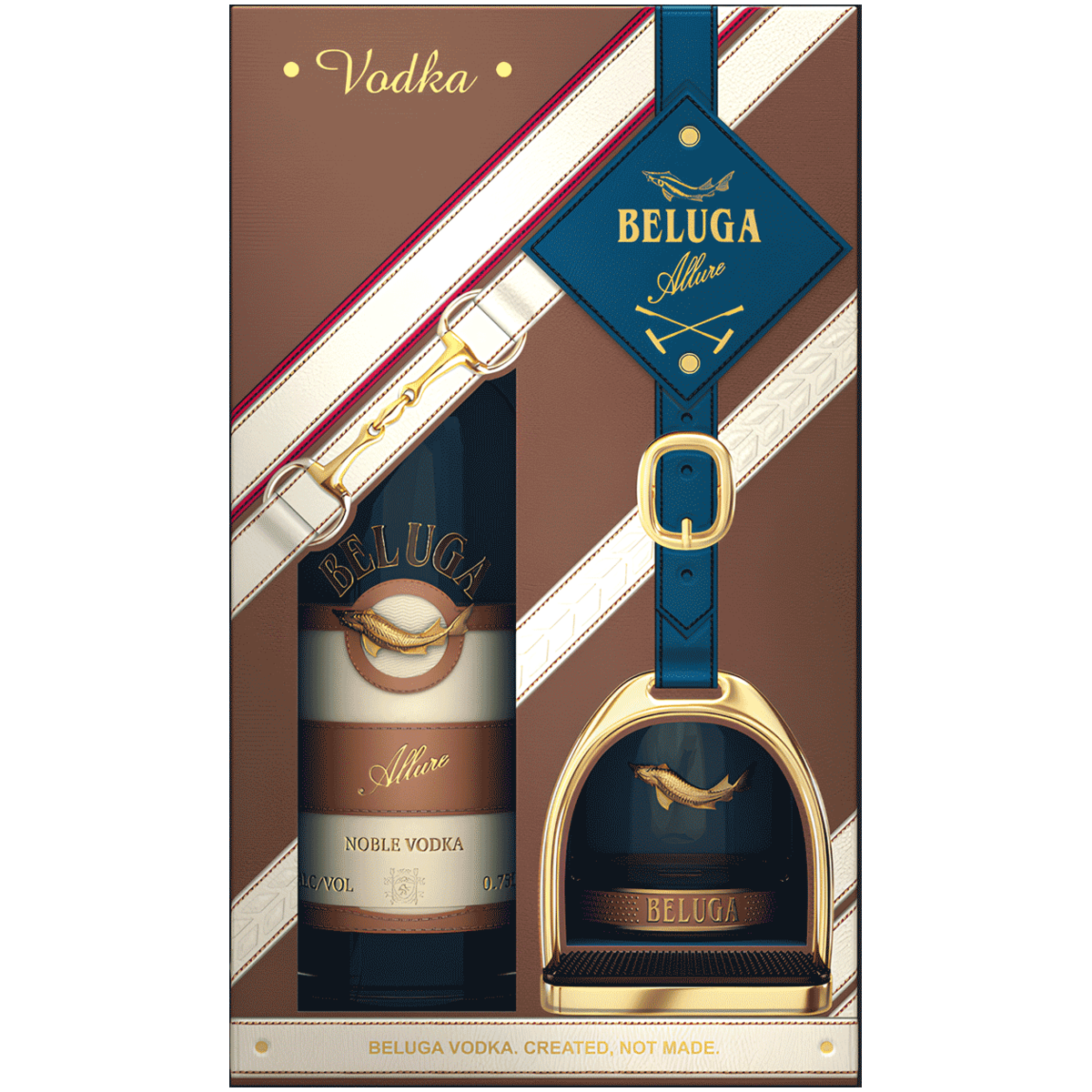 Водка "Beluga Allure", классическая, 0,75 л в подарочной упаковке + рокс