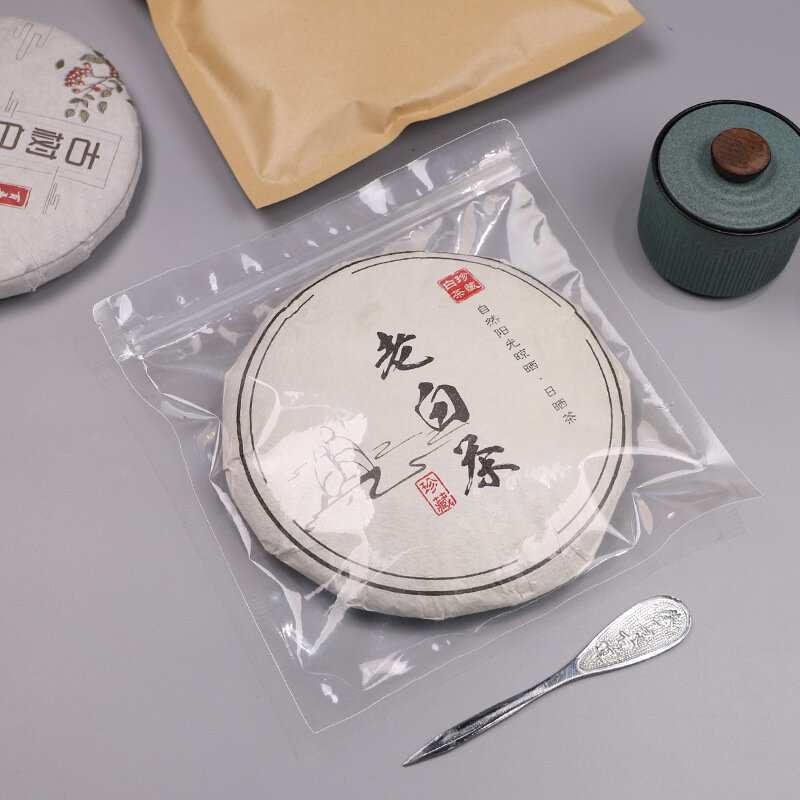 Упаковочный пакет для чайного торта из крафт-бумаги, самозакрывающийся пакет для пуэр фудинга, белый чайный торт, алюминиевый фольгированный герметичный пакет для хранения, сохраняющий свежесть