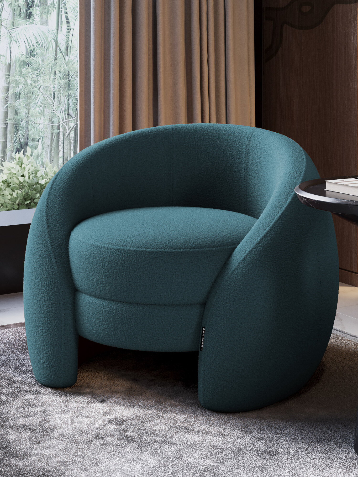 Кресло дизайнерское Galassia, букле BRAVO SAILOR, 72х76х76 см