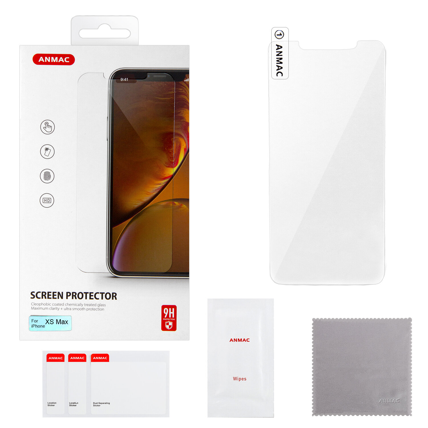 Защитное стекло iPh XS Max ANMAC Арт.1137106