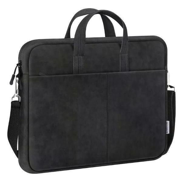Сумка для ноутбука Defender Solid 15.6" PU кожа, черный, карман