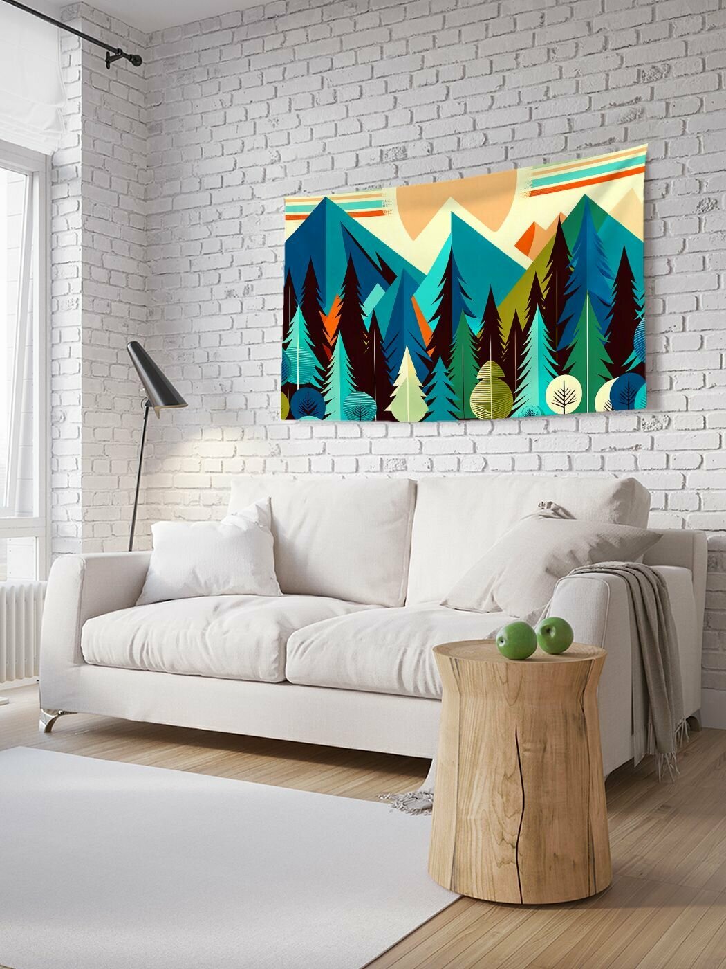 Фотопанно на стену тканевый горизонтальный "Скандинавский рассвет", 150х200 см, JoyArty