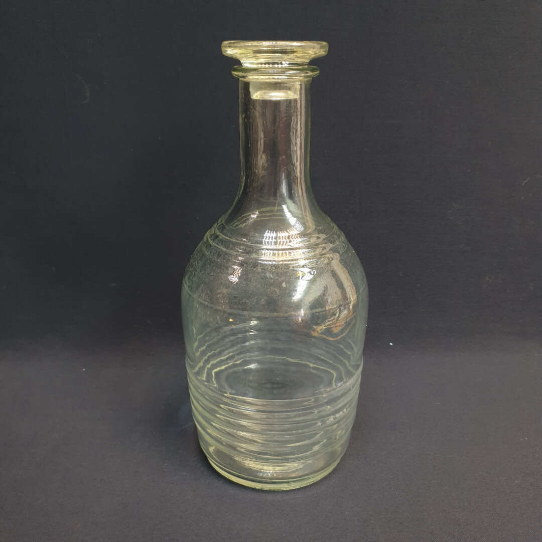 Штоф с пробкой, УСЗ, стекло, 1500 мл. Винтаж, СССР.