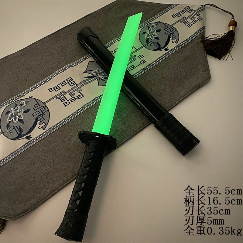 Светящийся в темноте пластиковый нож, световой меч, мигающий флуоресцентный самурайский тренировочный меч, детская лазерная игрушка-меч для мальчиков