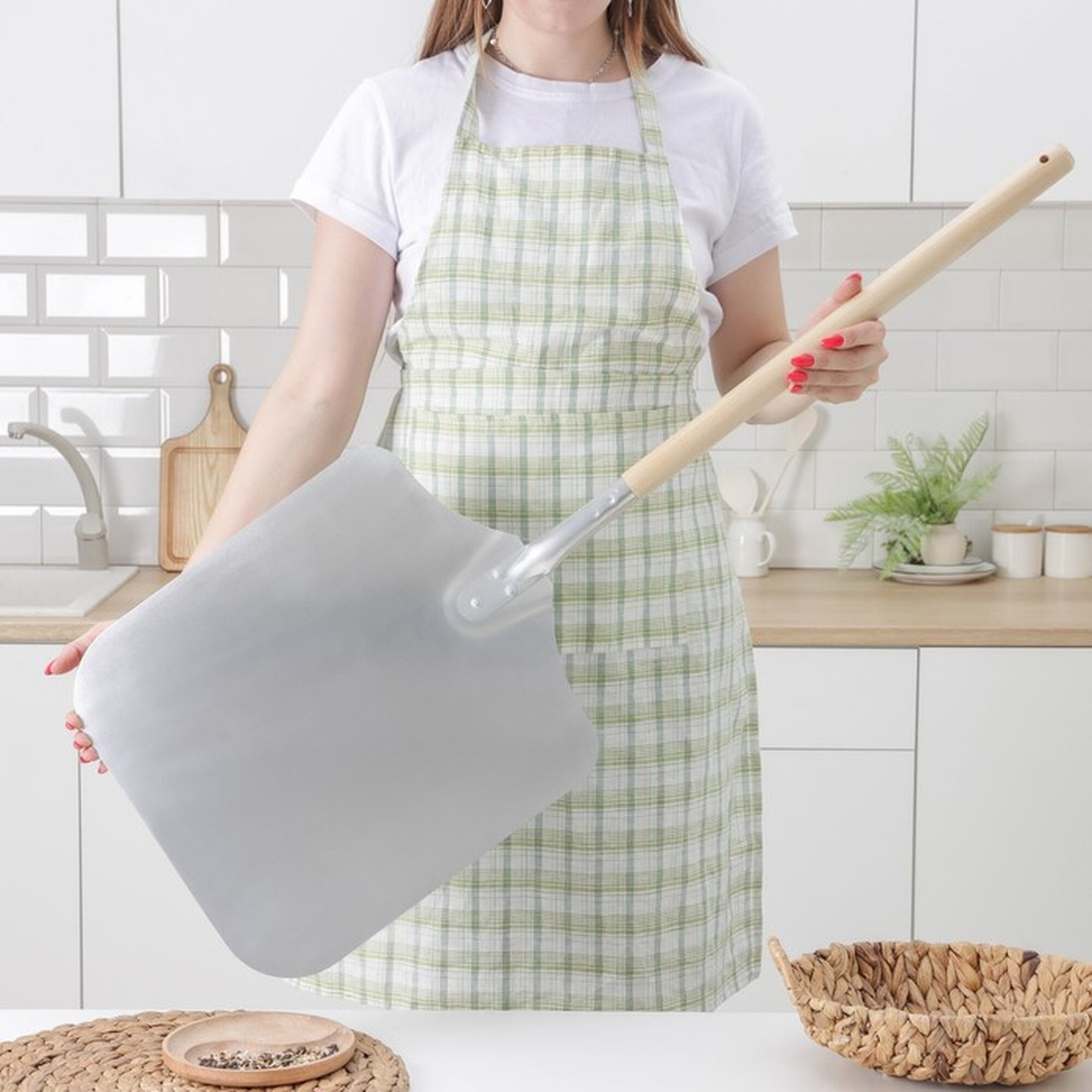 Лопата для пиццы из нержавеющей стали «Общепит», 96×35,5×2 см, полотно 35,5×40 см, толщина 1,5 мм