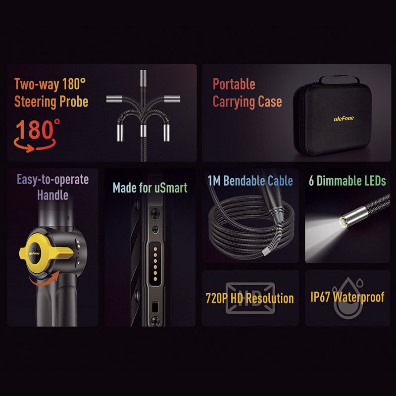Эндоскоп Ulefone Rotatable Endoscope E3 IP67 Waterproof — фото 1