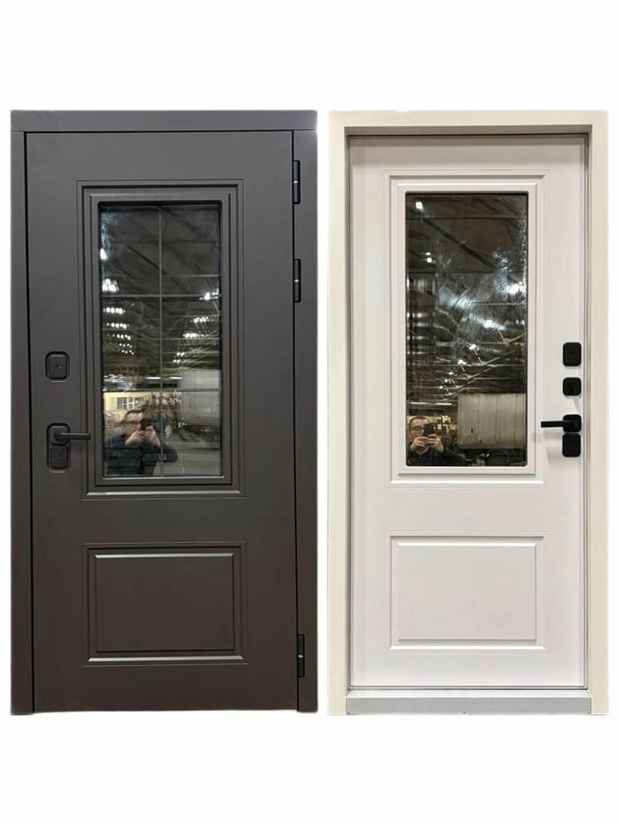 Дверь с терморазрывом входная для дома Аляска 2 Эмаль RAL 8019