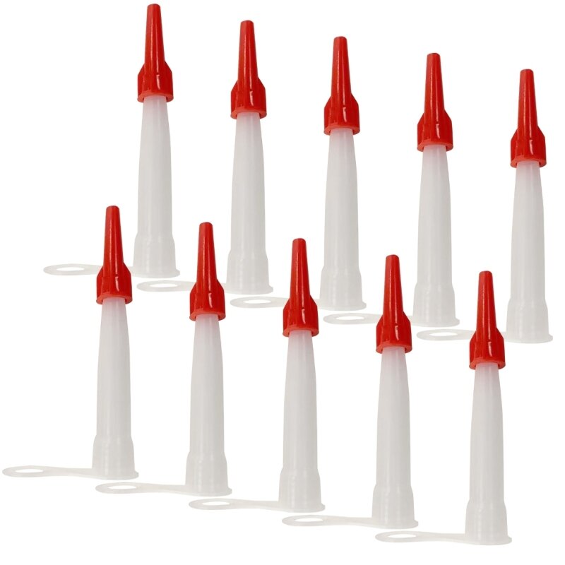Упаковка из 10 Насадок для силиконового герметика С Прикрепленными Колпачками для Конопатящего инструмента Стандартная Конструкция с резьбой Наконечники-Аппликаторы