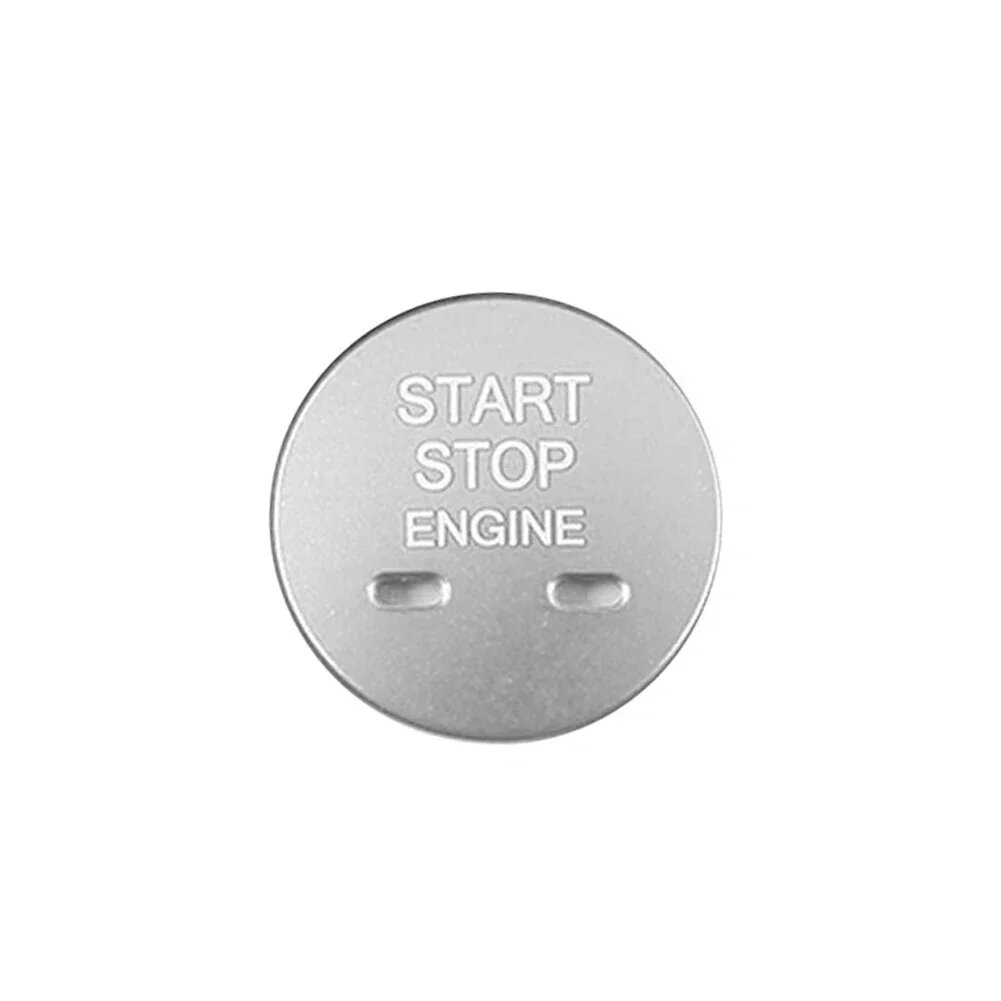 Декоративная наклейка на кнопку Start Stop Engine Silver