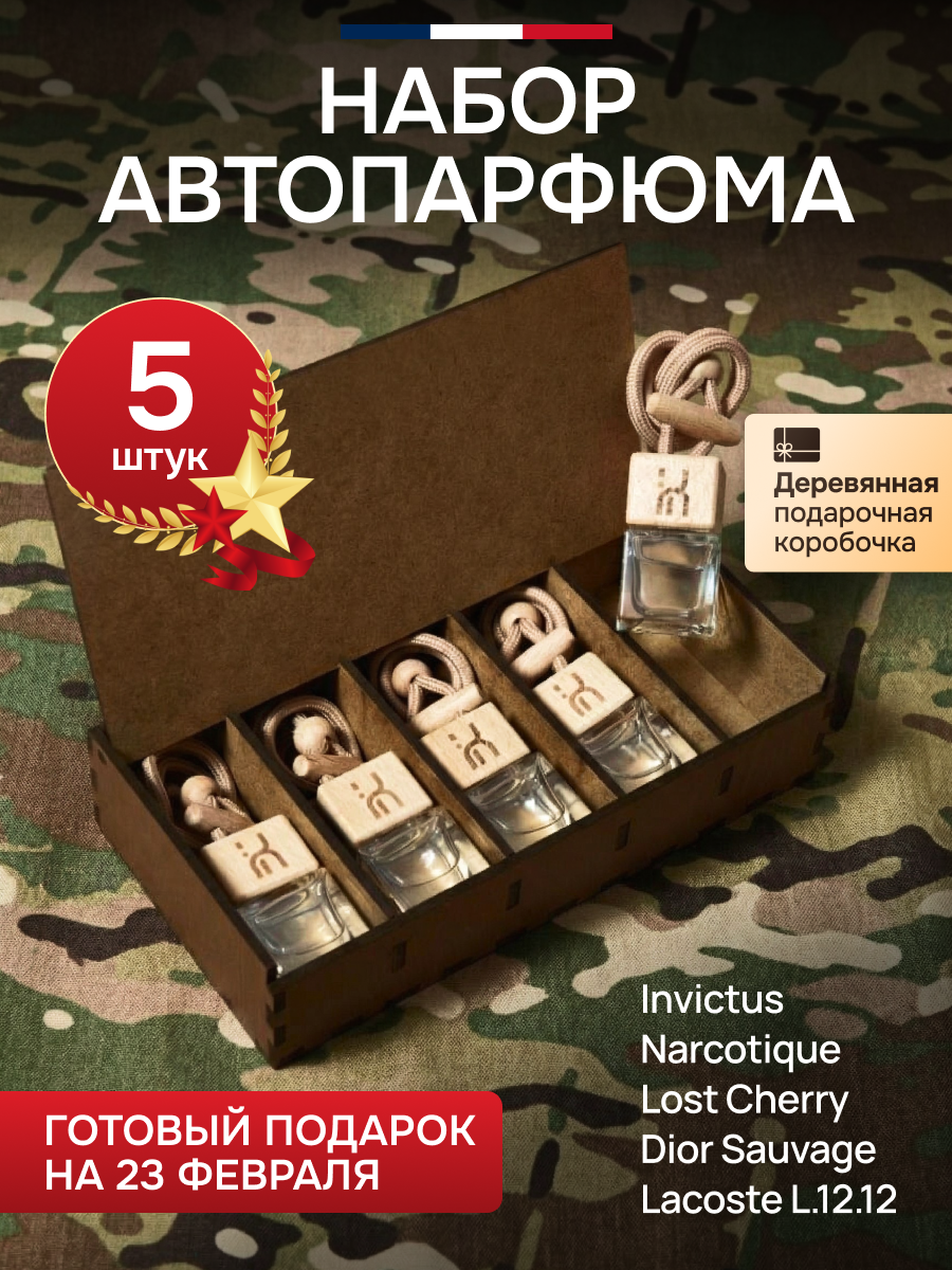 Ароматизатор для автомобиля, автопарфюм, вонючка, подарочный набор 5 шт