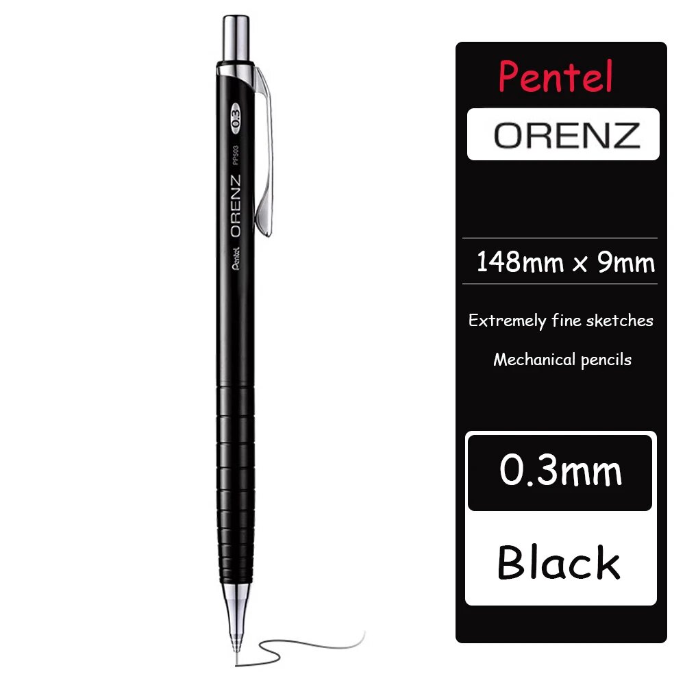 Pentel Orenz Механический карандаш 0.2/0.3 мм Черный, 0.3mm Black