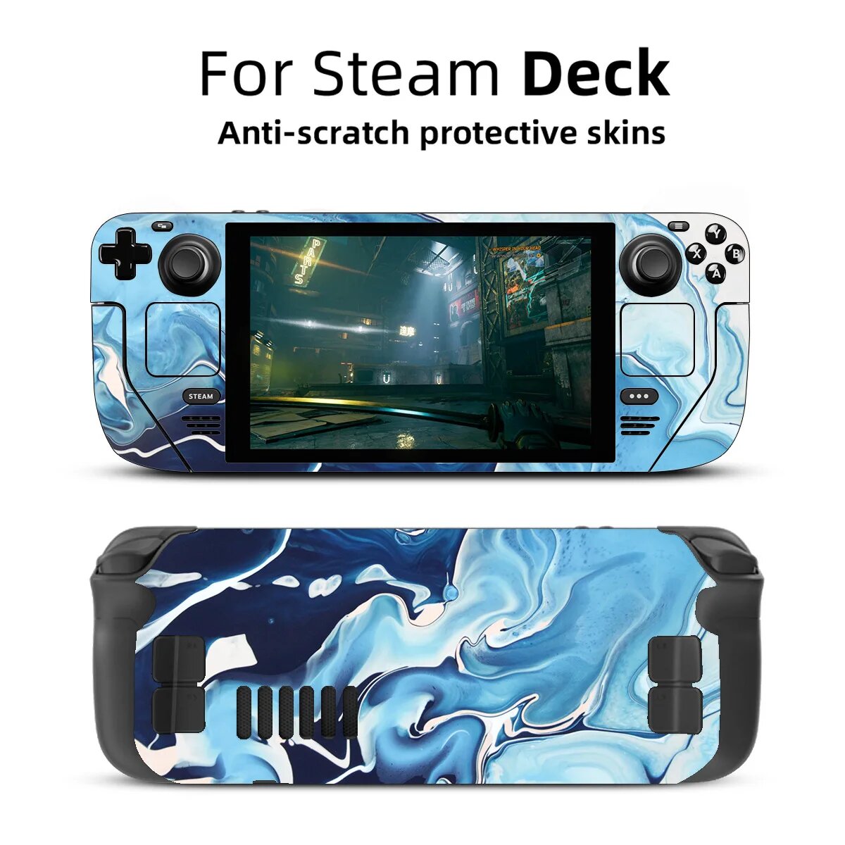Наклейка на Steam Deck, AL-SDQB-026-CX, синяя