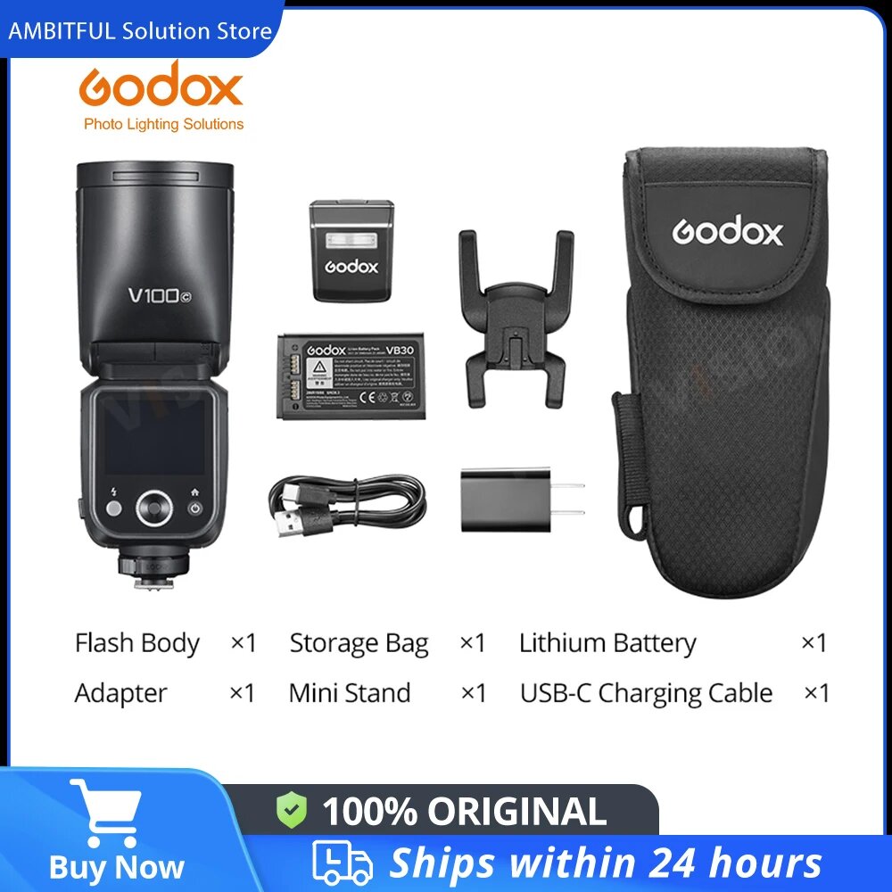 Godox V100 TTL вспышка для Fujifilm