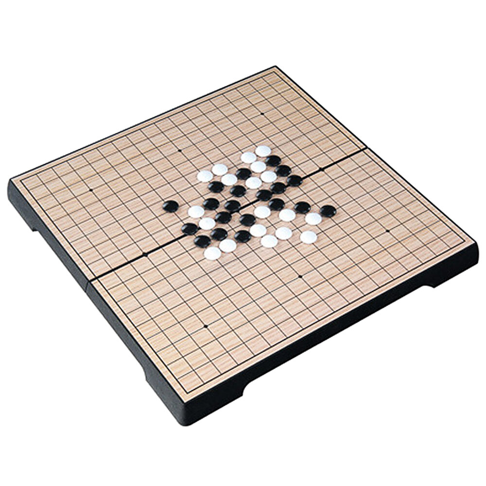 Магнитный набор для игры в го 19x19, складывающаяся доска, портативный, легкий, weiqi, китайская шахматы, настольная игра, игра для дома, игрушка для родителей и детей, материал пластик, размер доски 24*24*2 см, диаметр 1.13 см, вес 600 г, 1 набор шахмат