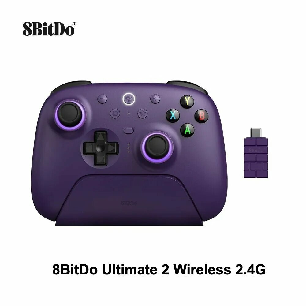 8BitDo Ultimate 2 Wireless 2.4G Игровой контроллер с зарядной док-станцией и джойстиком TMR для ПК, Windows, Android