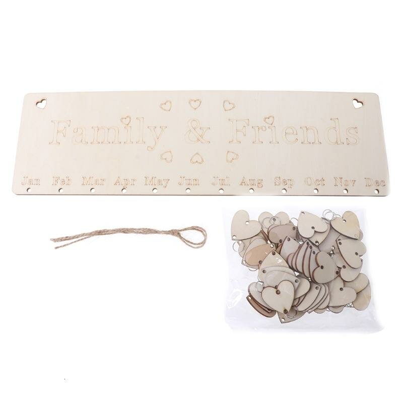 Деревянная доска-календарь для дней рождения, Цвет Хаки - M