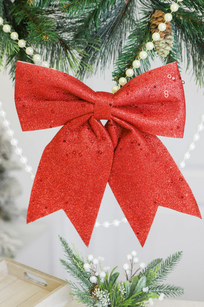 Бант для декорирования мерцающий красный, 28х33 см, Edelman 1045688