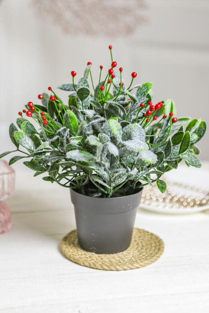 Искусственное растение в горшке летние заморозки, 23 см, Саммер Деко (Summer Deco) 5010043