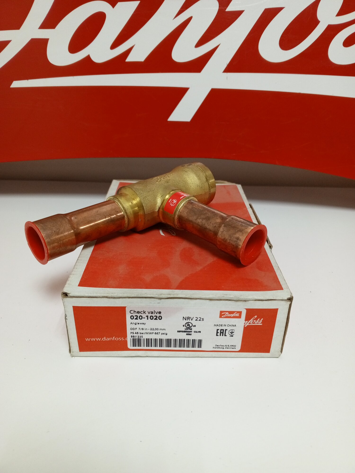 Обратный клапан Danfoss NRV 22S 020-1020 7/8" под пайку Danfoss