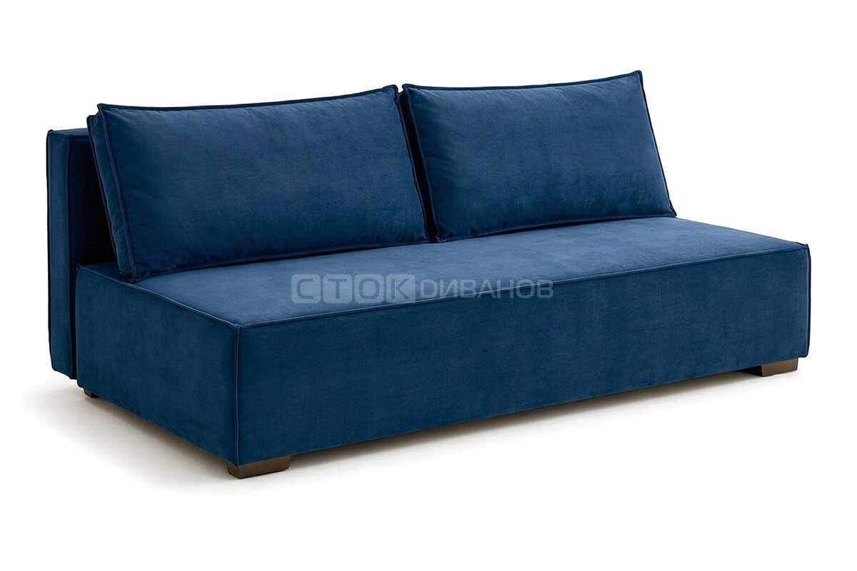 Диван Сток Диванов Лофт-мини, темно-синий велюр, 193 см, механизм еврокнижка