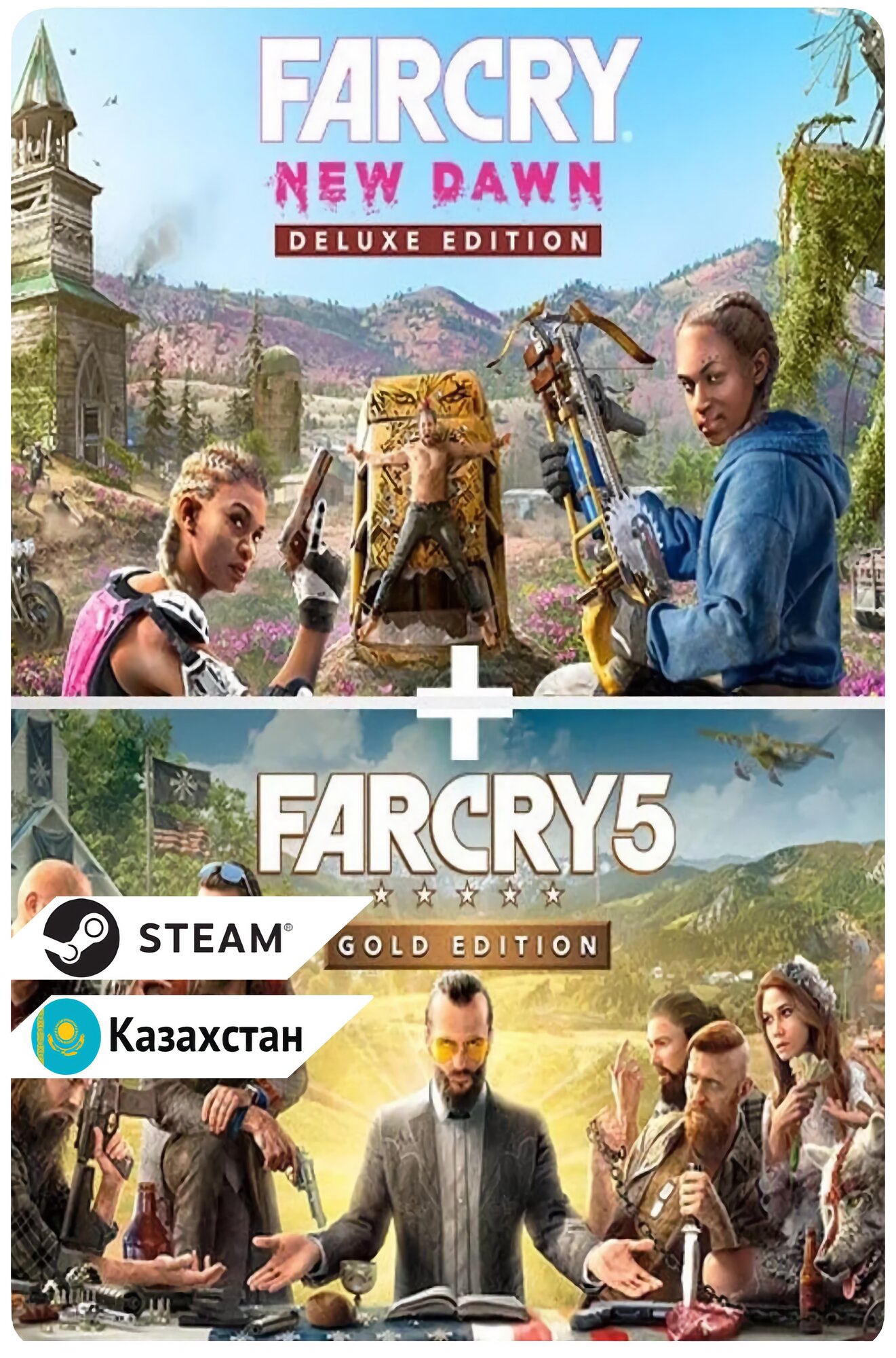 Игра Far Cry 5 Gold Edition + Far Cry New Dawn Deluxe Edition Bundle для PC (ПК) Steam, Steam GIFT, Казахстан