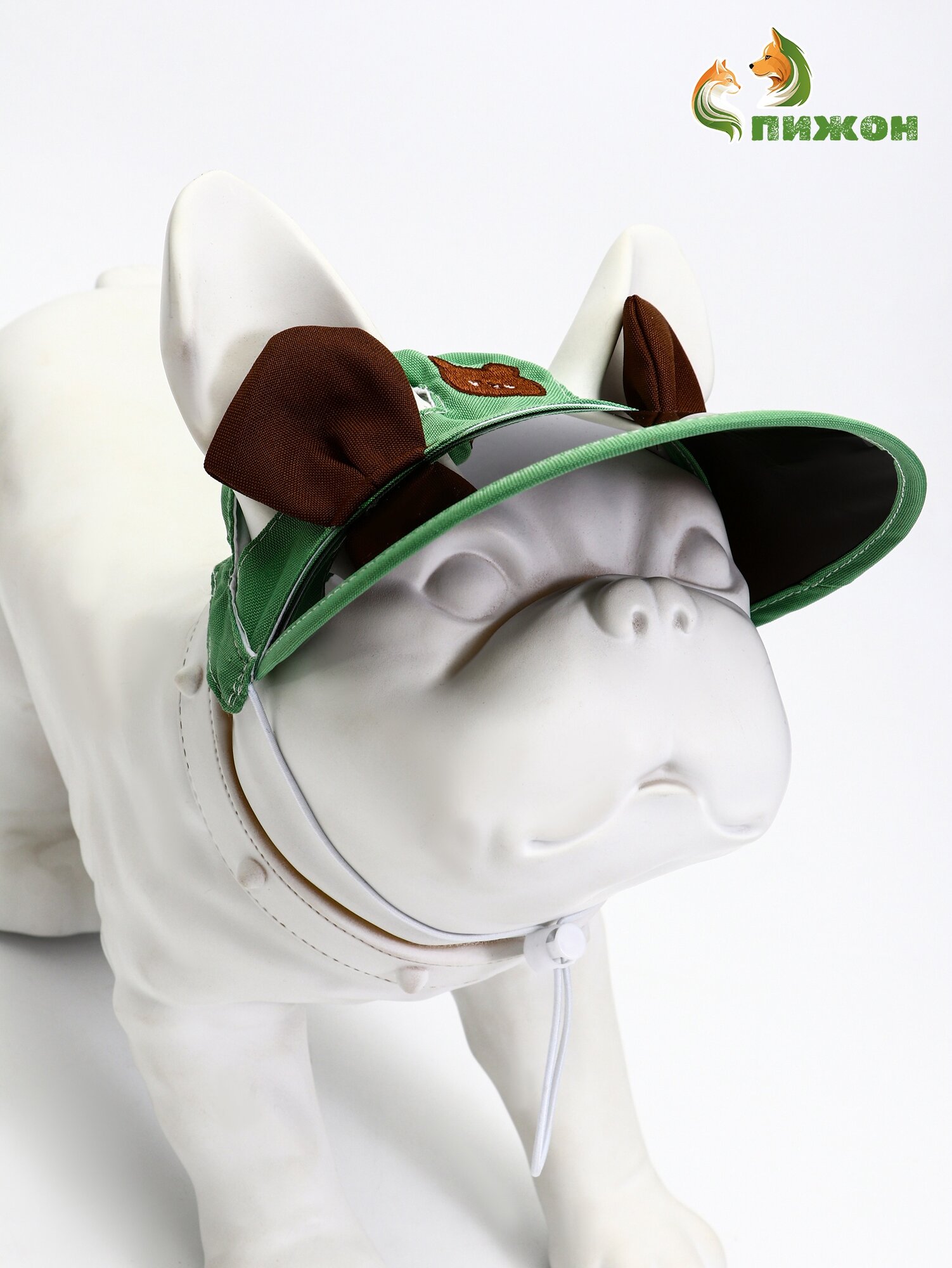 Кепка для собак и кошек, размер L, ОГ 35-46 см, высота 13 см, зелёная