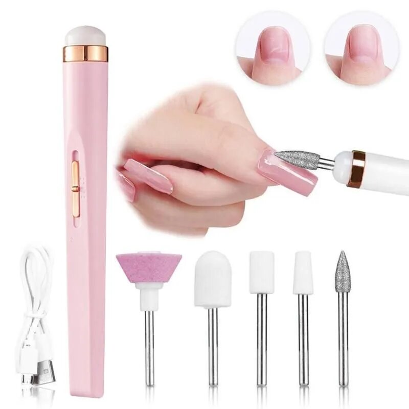 Электрическая машинка для маникюра с алмазным покрытием, Розовый