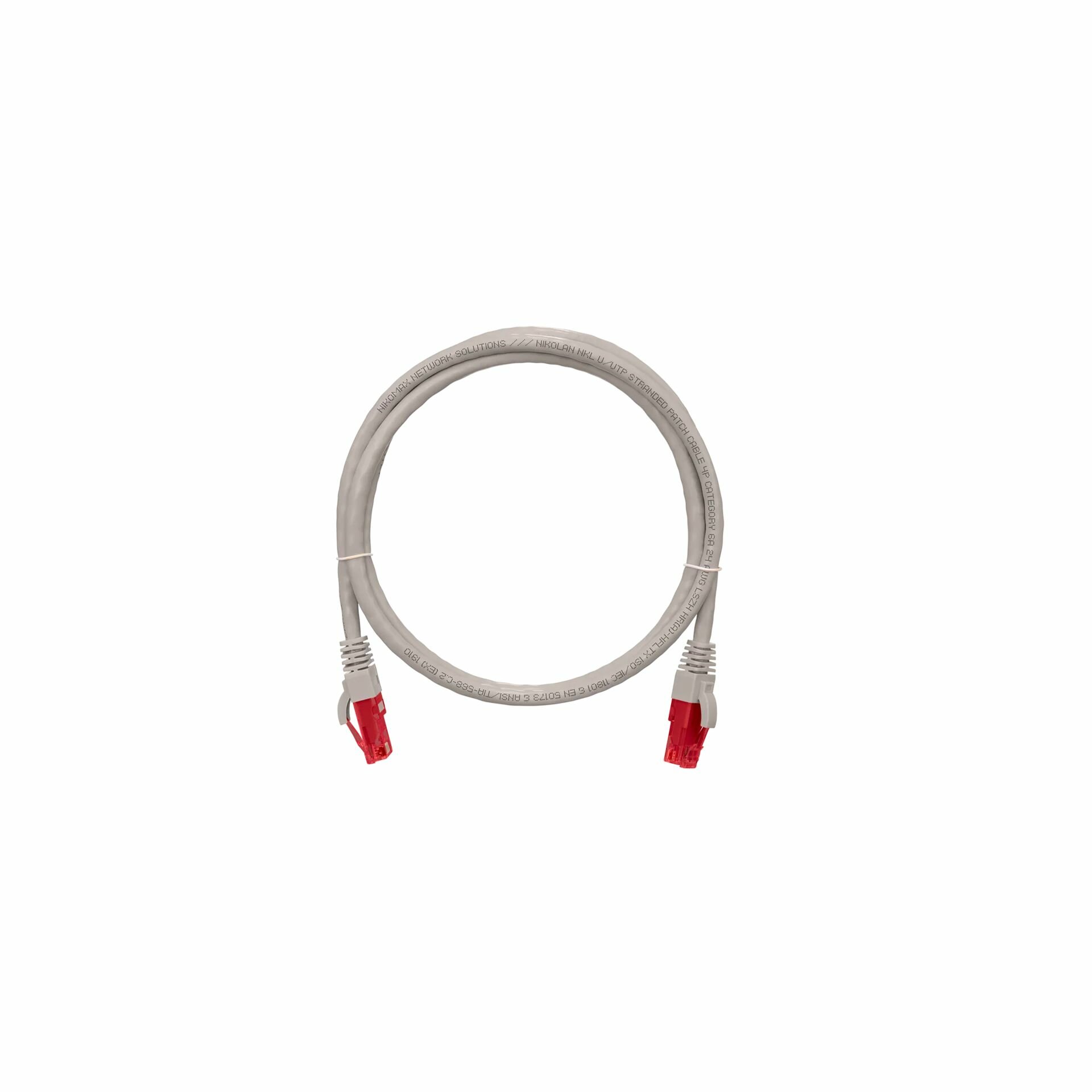 Коммутационный шнур категории 6A SLIM LINE, U/UTP, LSZH, T568B, белый, 1 м