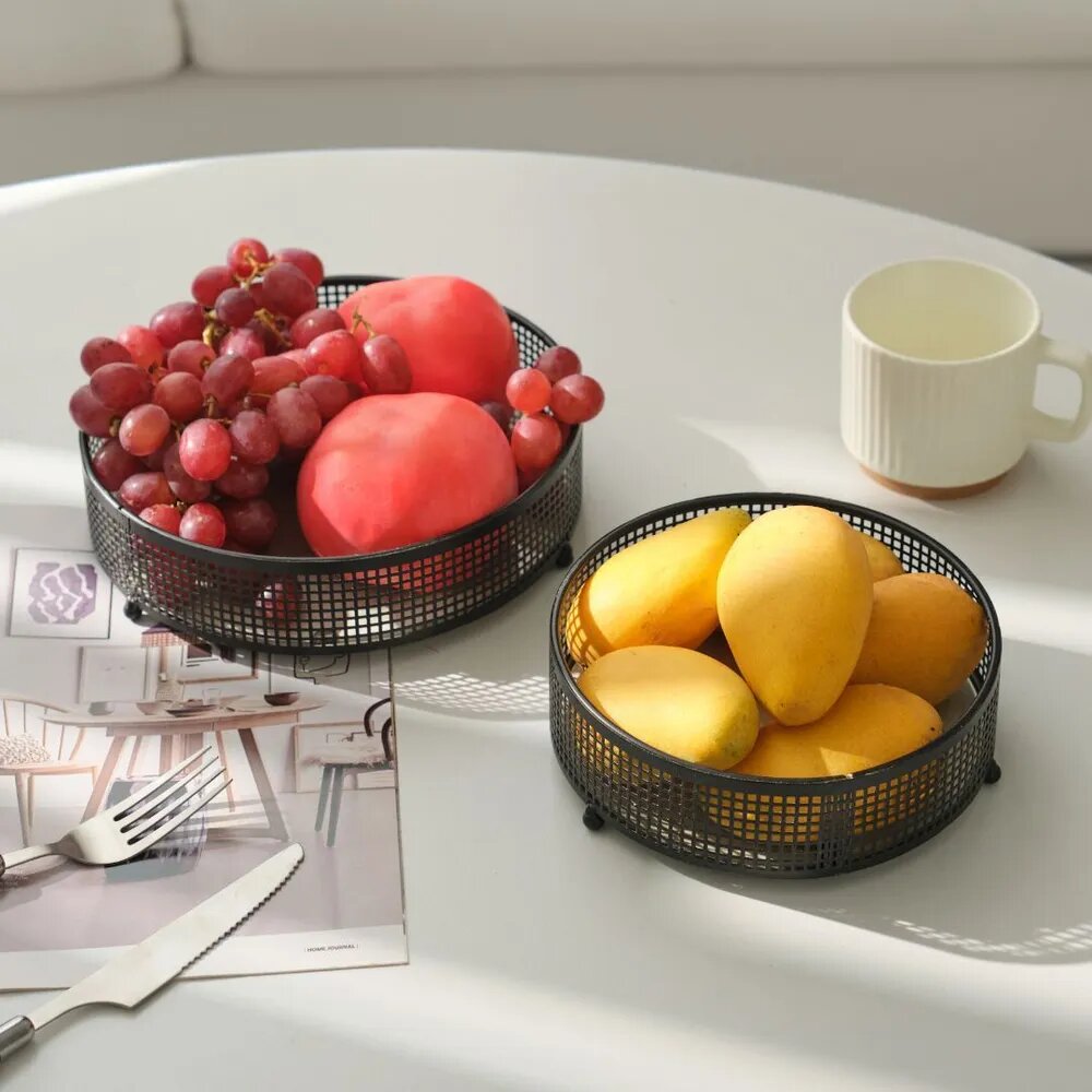 IKEA Фруктовница, черная, металл, для фруктов, диаметр 20.4 см, 1 шт