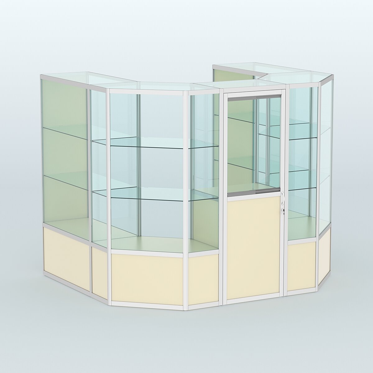 Павильон из профиля пристенный №3б ( 4,32 кв. м), Крем Вайс