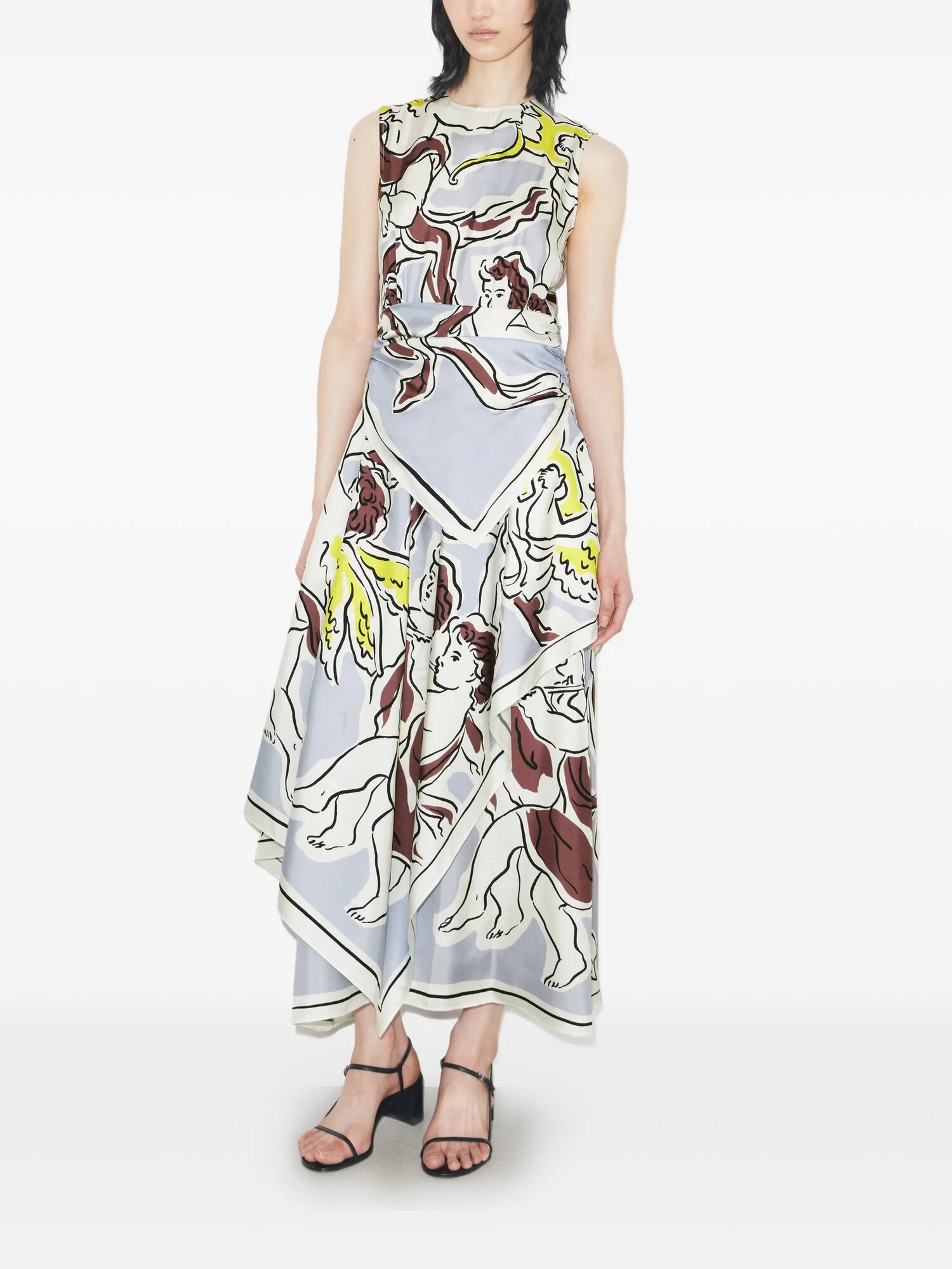 Платье Tory Burch Printed silk dress, размер 2, синий — фото 1