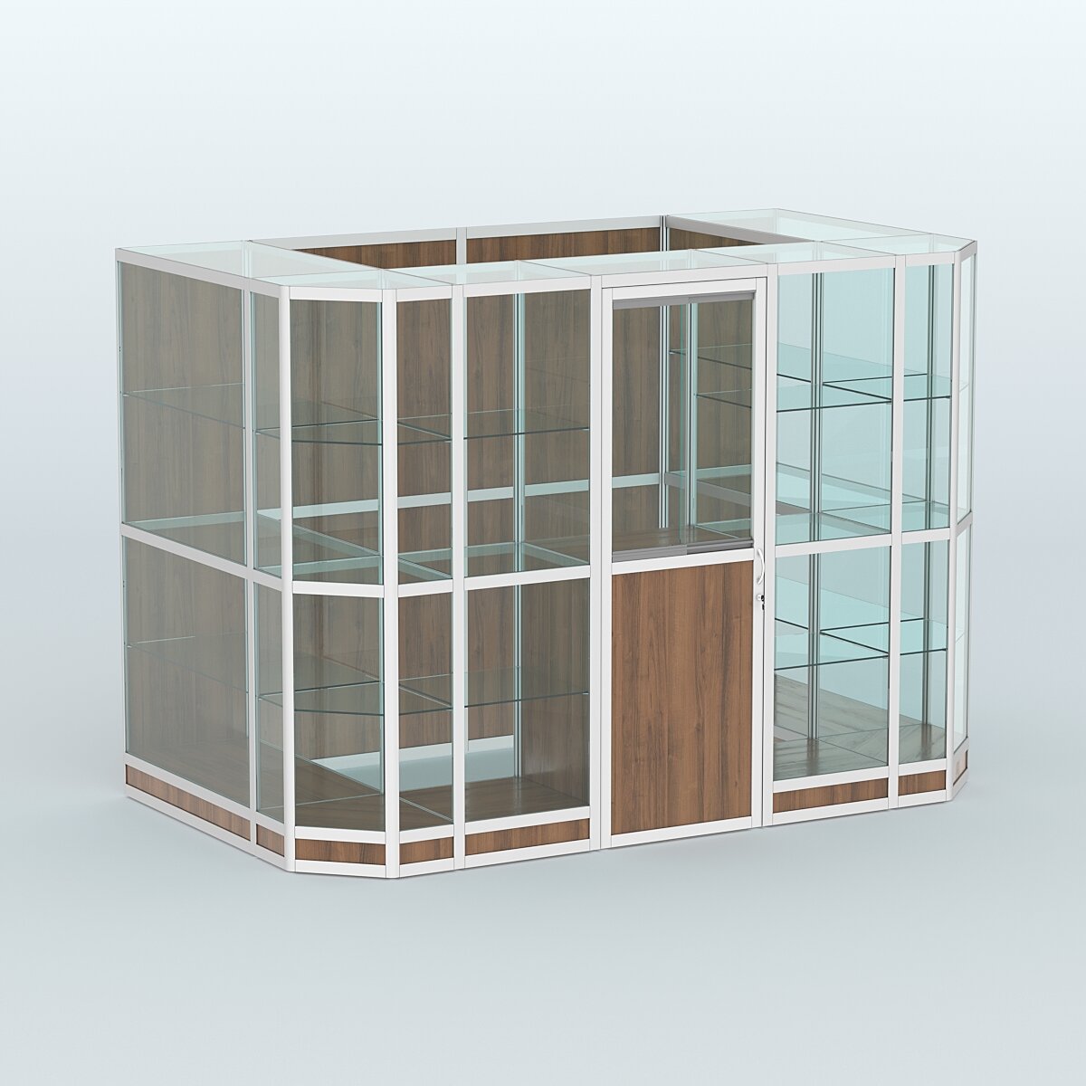 Павильон из профиля пристенный №10г (4,05 кв. м), Орех