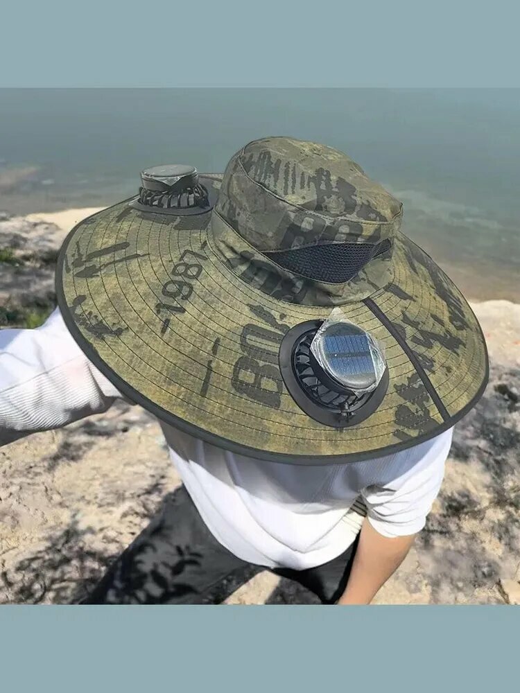 Кепка с вентилятором на солнечной батарее для защиты от солнца и жары, летняя шляпа