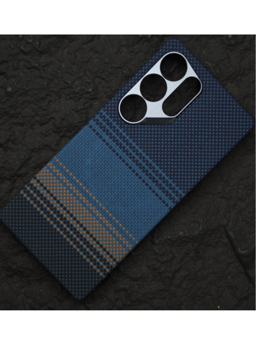 Карбоновый чехол Carbon Shield для Samsung Galaxy S26 Ultra Metal Frame с Magsafe Moonrise Blue