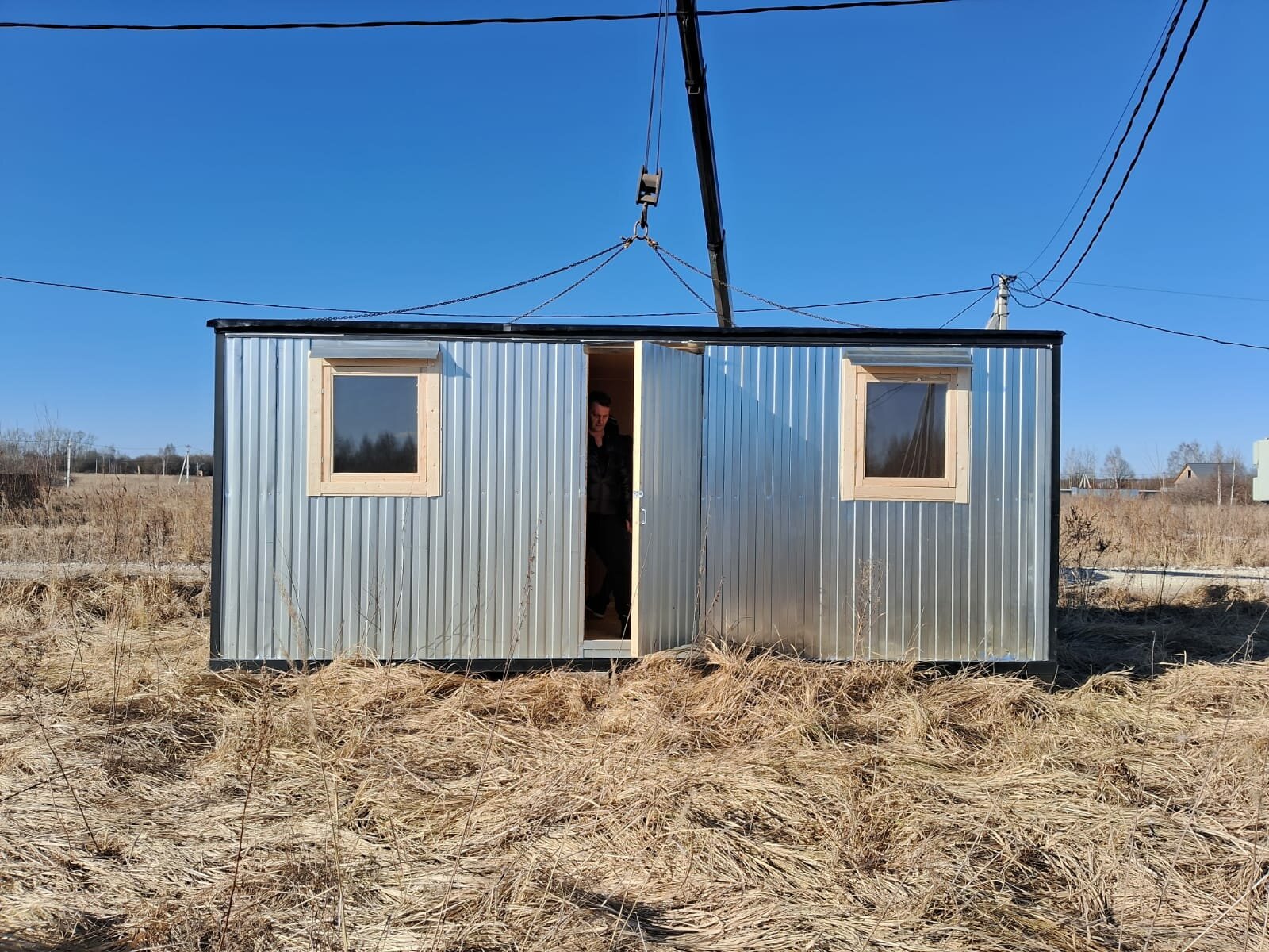 Блок-контейнер бытовка распашонка, на металлическом каркасе, 5,85x2,4 м с доставкой