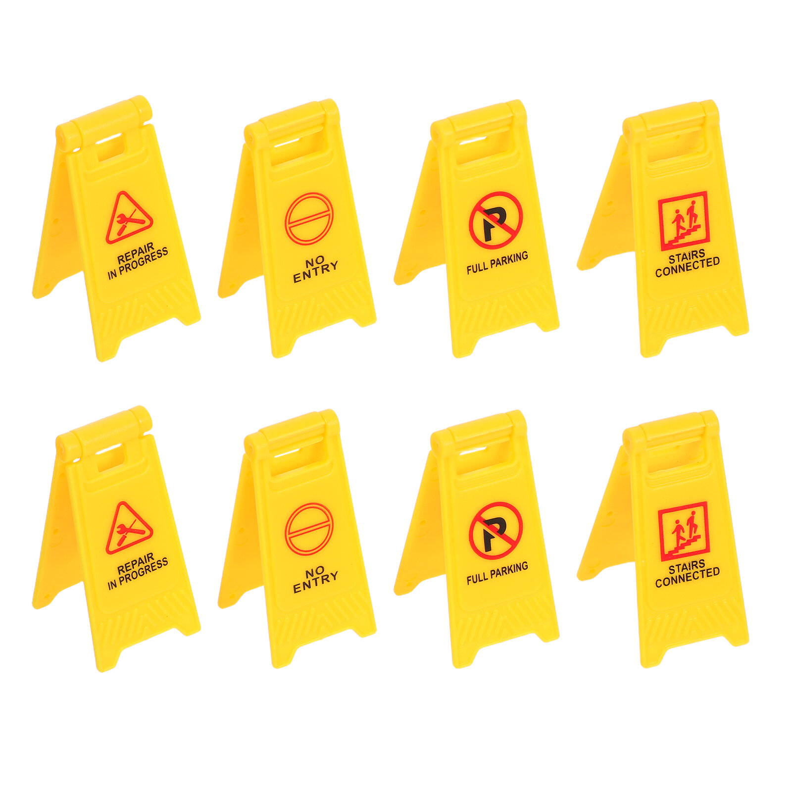 Развитие познавательных навыков у детей в области дорожного движения, парковок, дорожных знаков и дорожных ограждений (8 предупреждающих знаков в форме буквы А на английском языке) 8 шт.