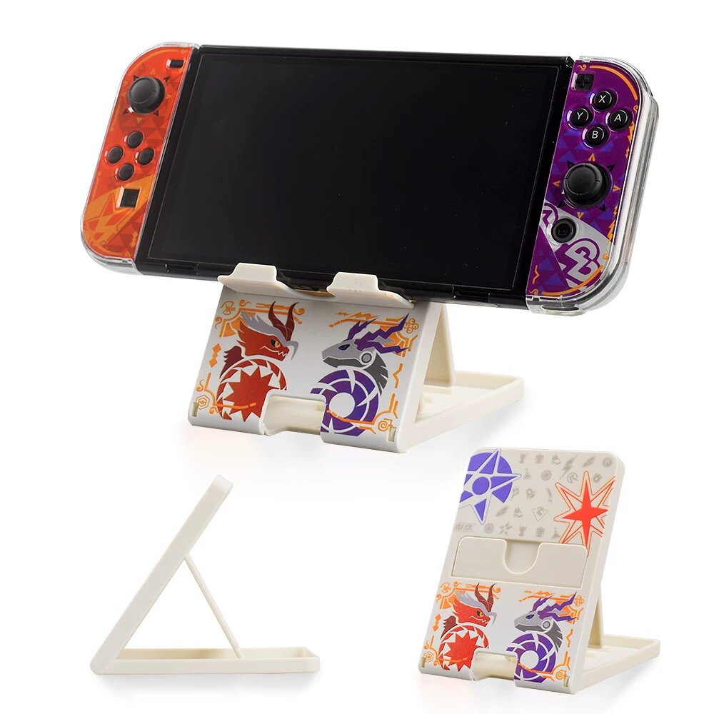 Регулируемая складная подставка для Nintendo Switch Lite в стиле Pokemon Scarlet and Violet White, совместимая с OLED