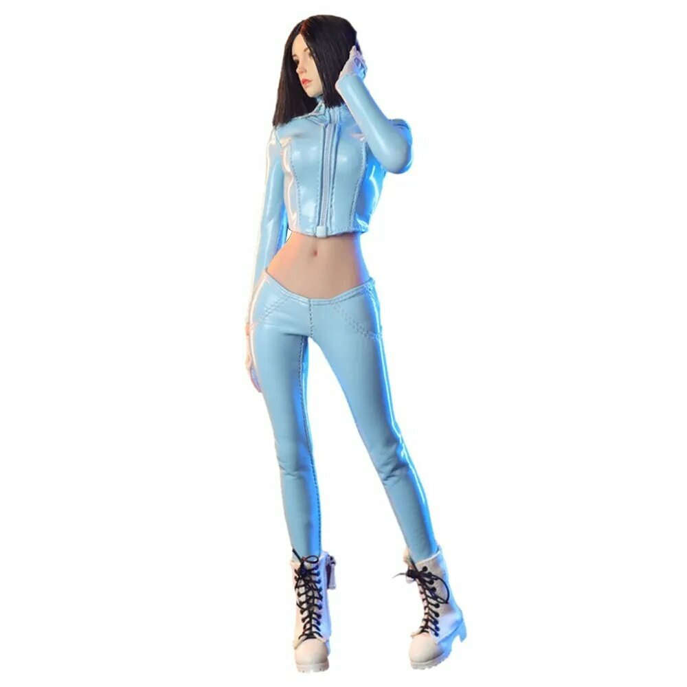 HiPlay JIAOU DOLL, Синяя Короткая Кожаная Куртка и Кожаные Брюки, Одежда для Кукол 1/6 Масштаба для 12-дюймовых Миниатюрных Коллекционных Фигурок JO24X-04C